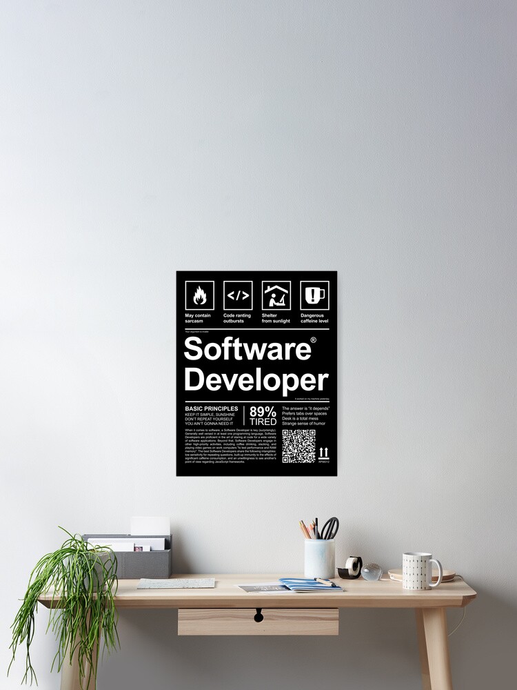 "Software Developer Traits - Funny Coding Life" Poster for Sale by ...