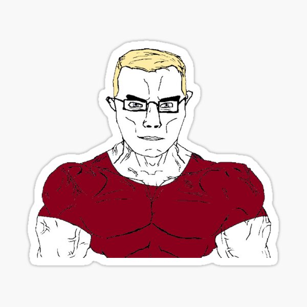 "The Original Muscular Chud" Sticker by cernaut | Redbubble