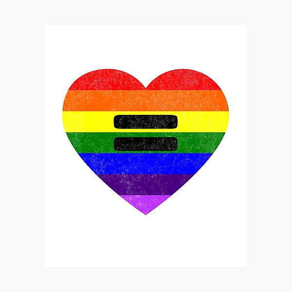 "LGBT Love is Love Equality Rainbow Heart Equal Sign" Photographic ...