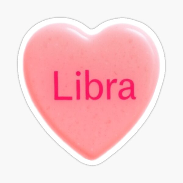 "Libra Heart Candy Sweetheart Zodiac Sign cute birthday" Sticker for ...