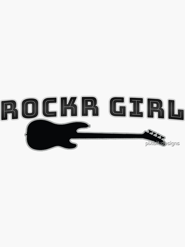 "Rocker Girl" Sticker by pixlbit-designs | Redbubble