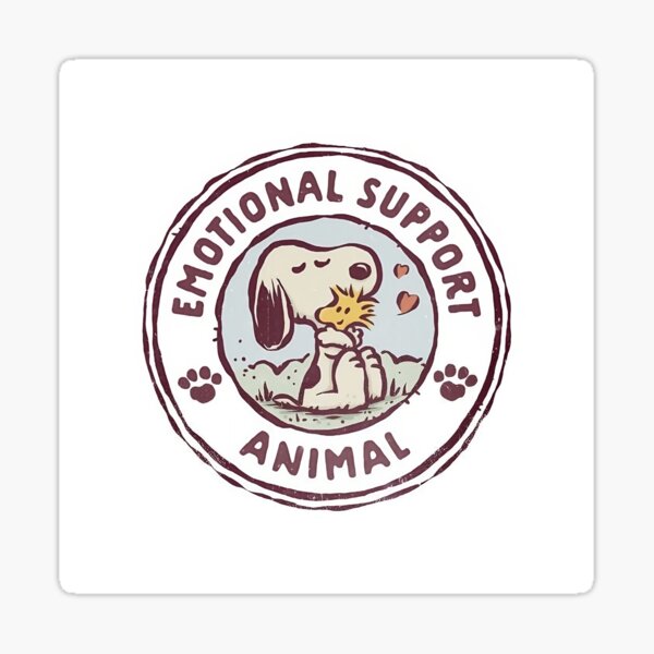 "Emotional support animal" Sticker by Rawwrs | Redbubble