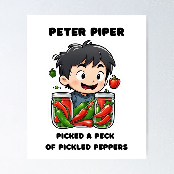 " Tongue twister - Peter Piper picked a peck of pickled peppers ...