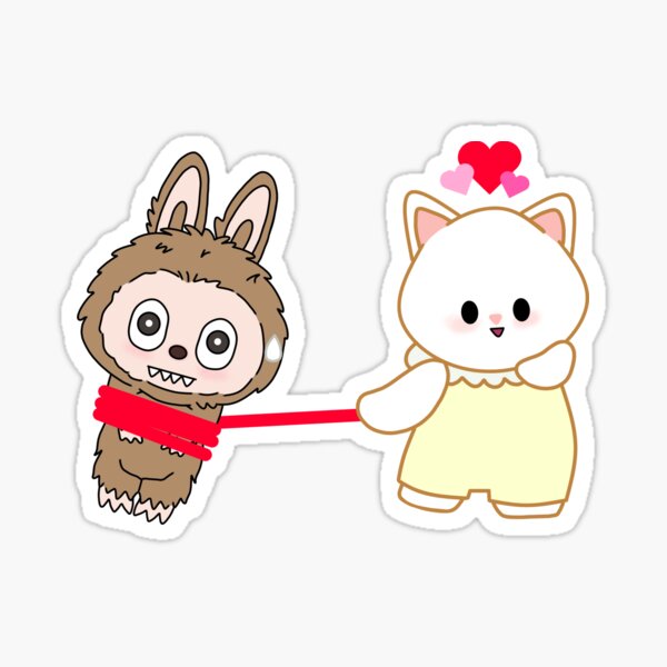 "Ternurin and Labubu Valentine's Day" Sticker by DiegoRmz95 | Redbubble