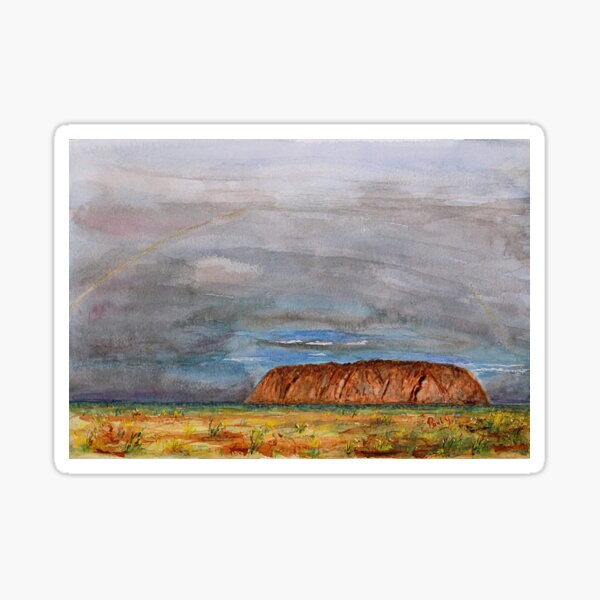 "Uluru – Watercolour" Sticker by pops | Redbubble