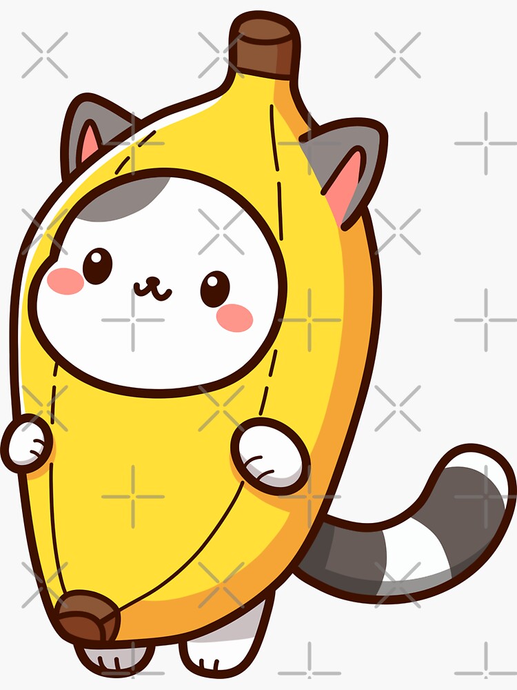 "Banana cat" Sticker for Sale by Delidream | Redbubble