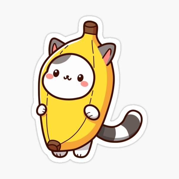 "Banana cat" Sticker for Sale by Delidream | Redbubble