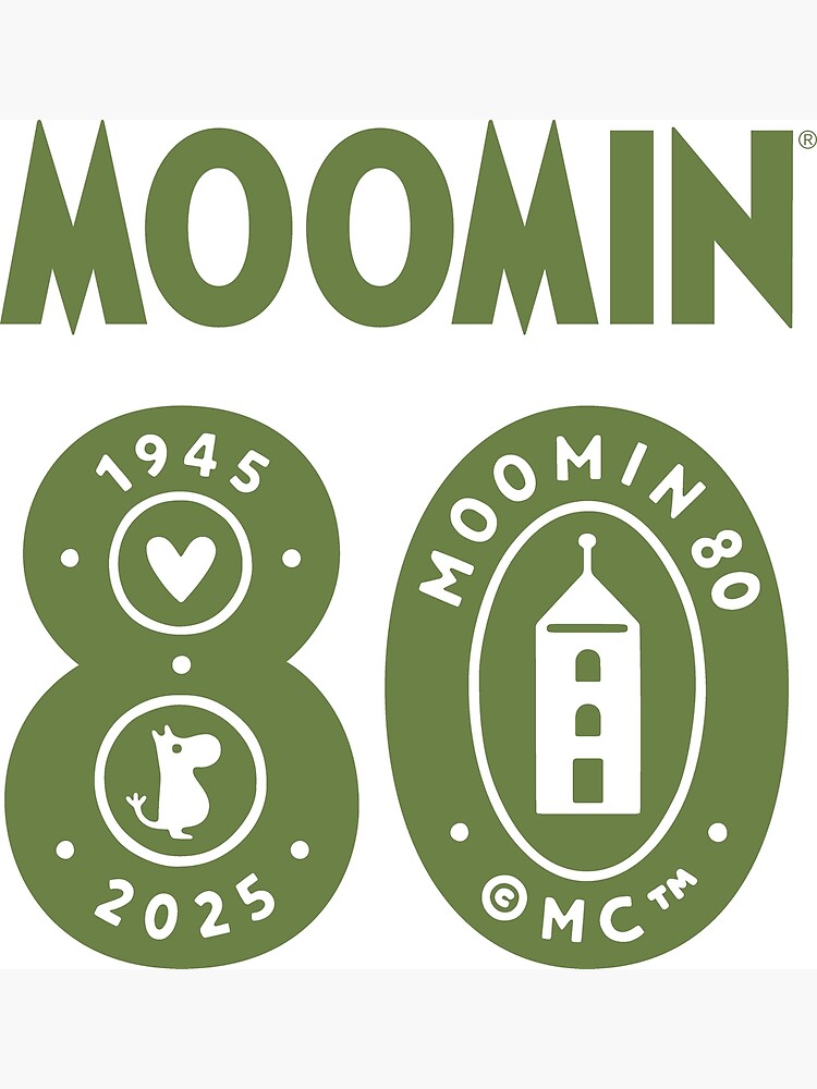 "Moomin 80th Anniversary 1945-2025 Large Text Logo" Greeting Card for ...