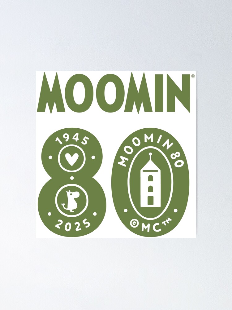 "Moomin 80th Anniversary 1945-2025 Large Text Logo" Poster for Sale by ...