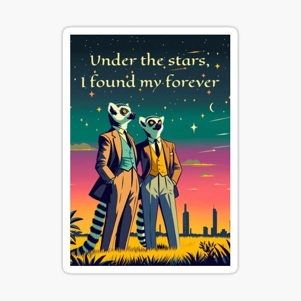"Gay Lemurs Stargazing | Under the Stars" Sticker for Sale by ...
