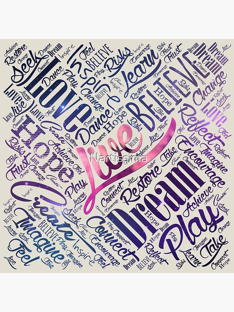 "Inspirational Motivational Word Cloud Art" Poster for Sale by ...