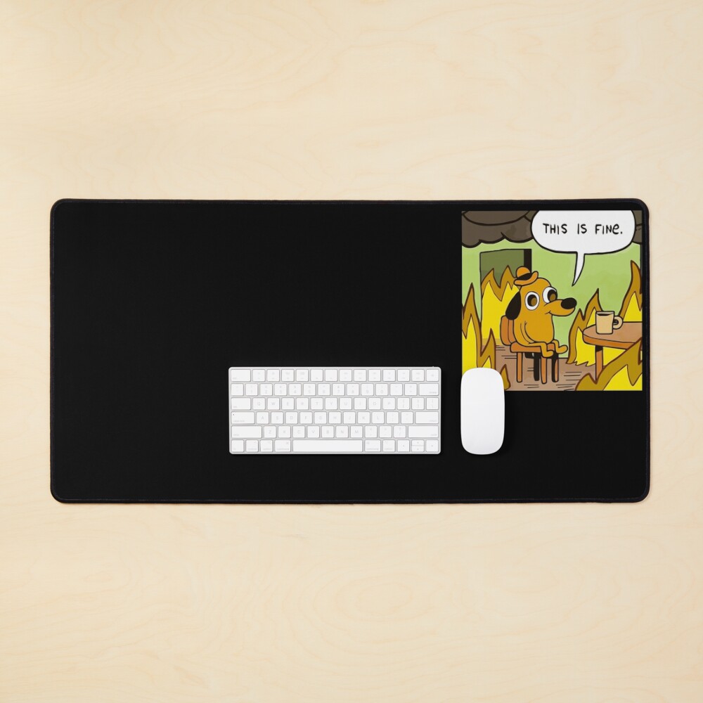 "This is fine - funny meme" Sticker for Sale by Paint-n-Patts | Redbubble