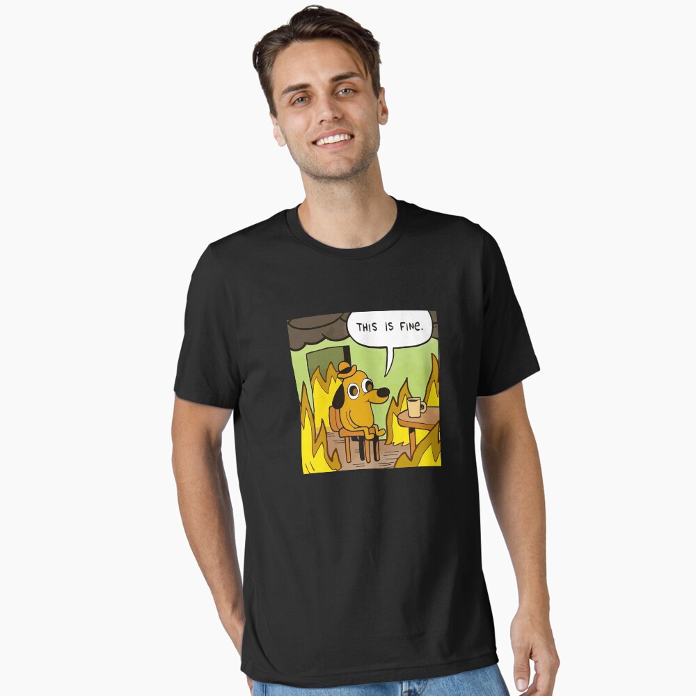 "This is fine - funny meme" Sticker for Sale by Paint-n-Patts | Redbubble