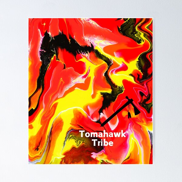 "Red & Yellow + Tomahawk - Team Colors - jdp-01-10-0003" Poster for ...