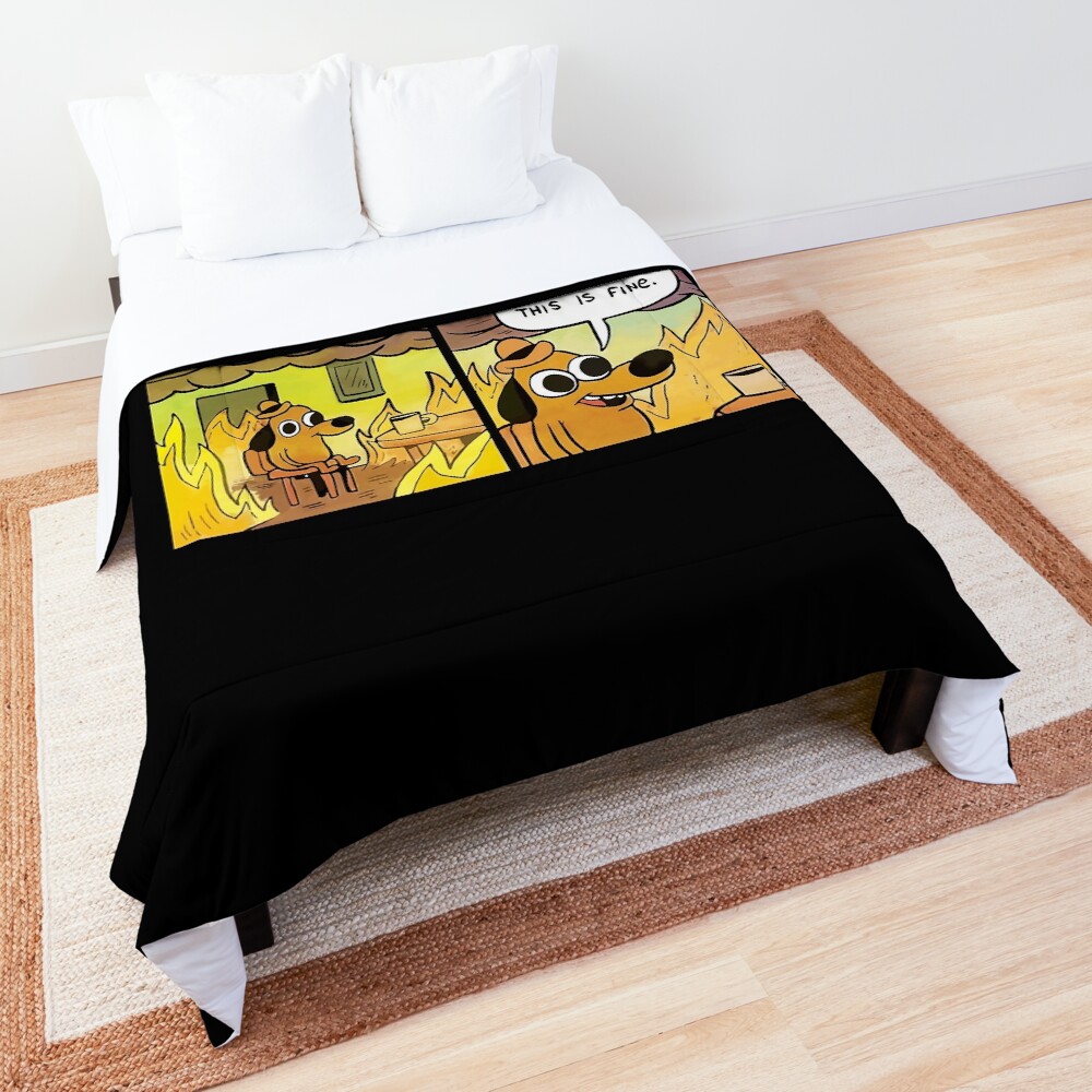 "This is fine - funny meme" Sticker for Sale by gift789 | Redbubble