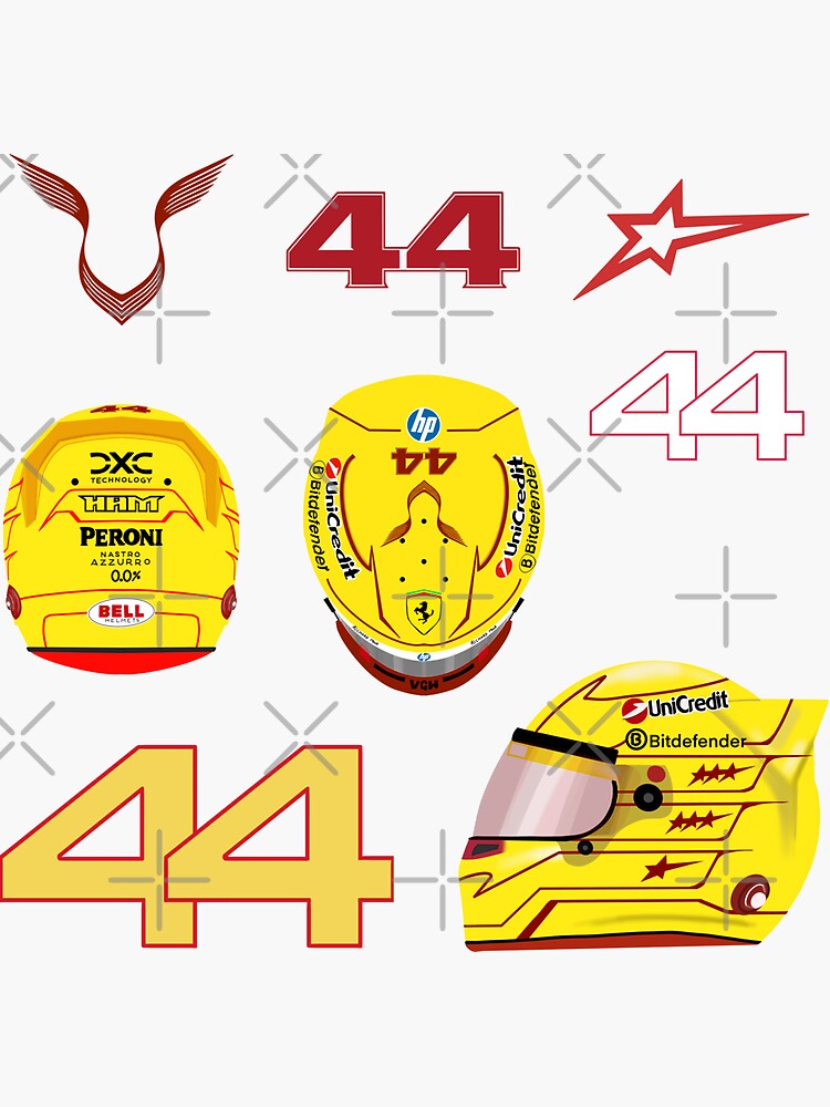 "Lewis Hamilton 2025 Ferrari Helmet Sticker pack " Sticker for Sale by ...