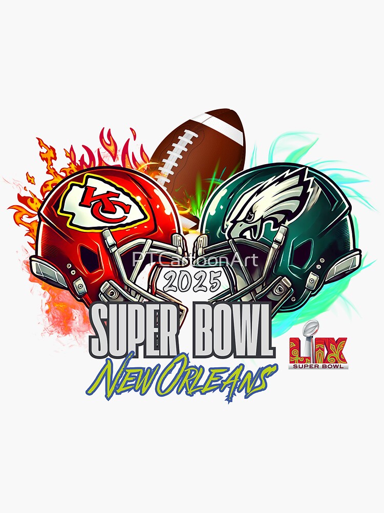 "2025 Super Bowl Lix in New Orleans two Helmets" Sticker for Sale by ...