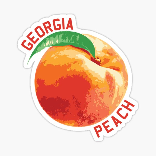"georgia peach" Sticker for Sale by cgidesign | Redbubble