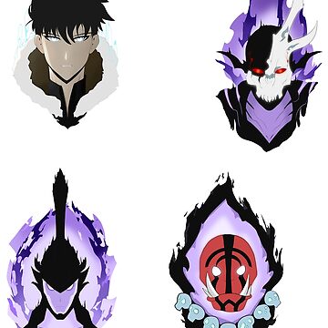 "Solo leveling Sticker pack of Sung jin woo, greed, bellion and tusk ...