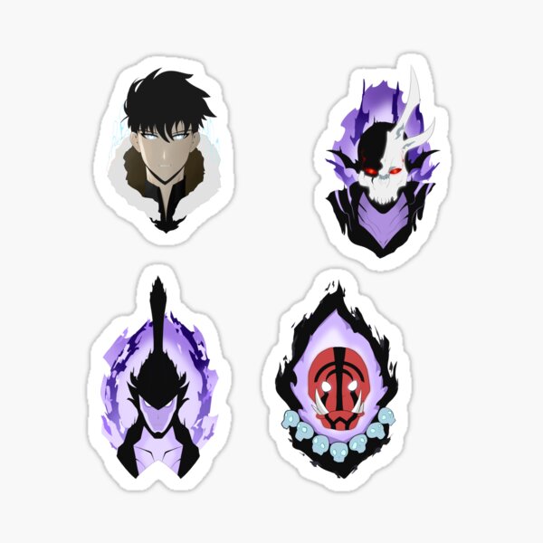 "Solo leveling Sticker pack of Sung jin woo, greed, bellion and tusk ...