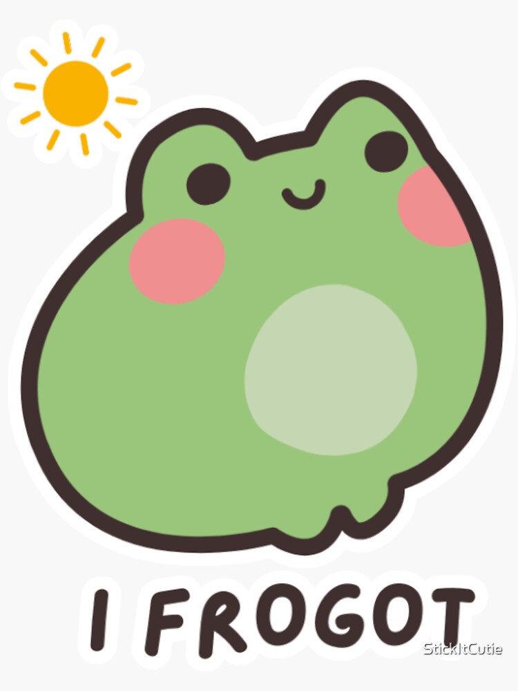 "I FROGOT – Cute Frog Meme" Sticker for Sale by StickItCutie | Redbubble
