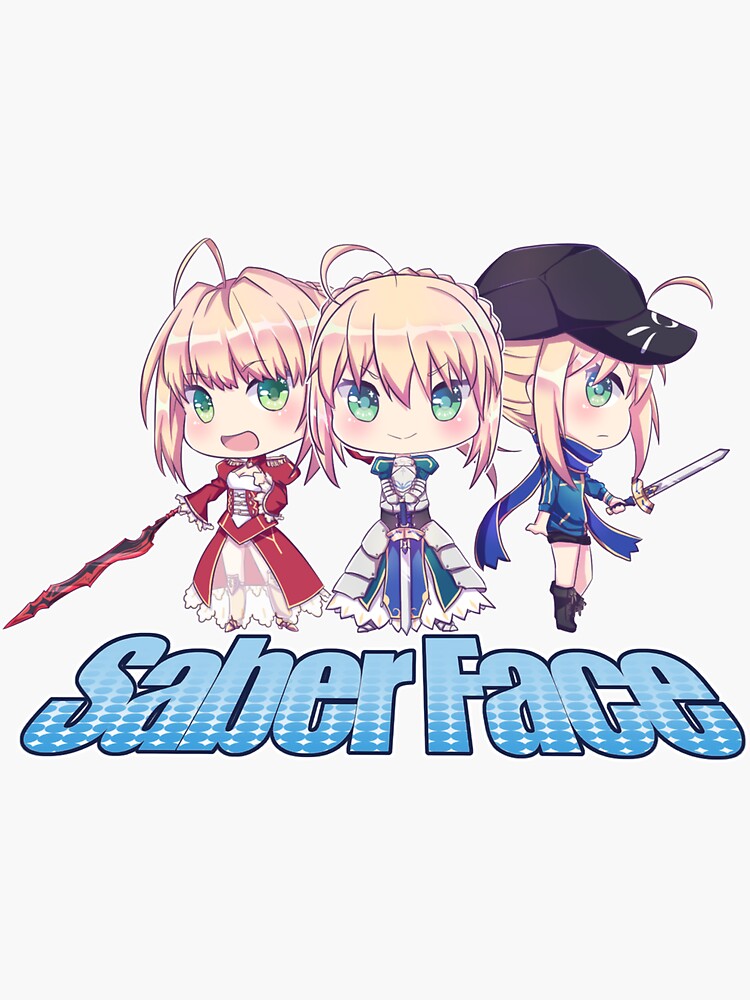 "Saber Face!" Sticker by Xaiphon | Redbubble