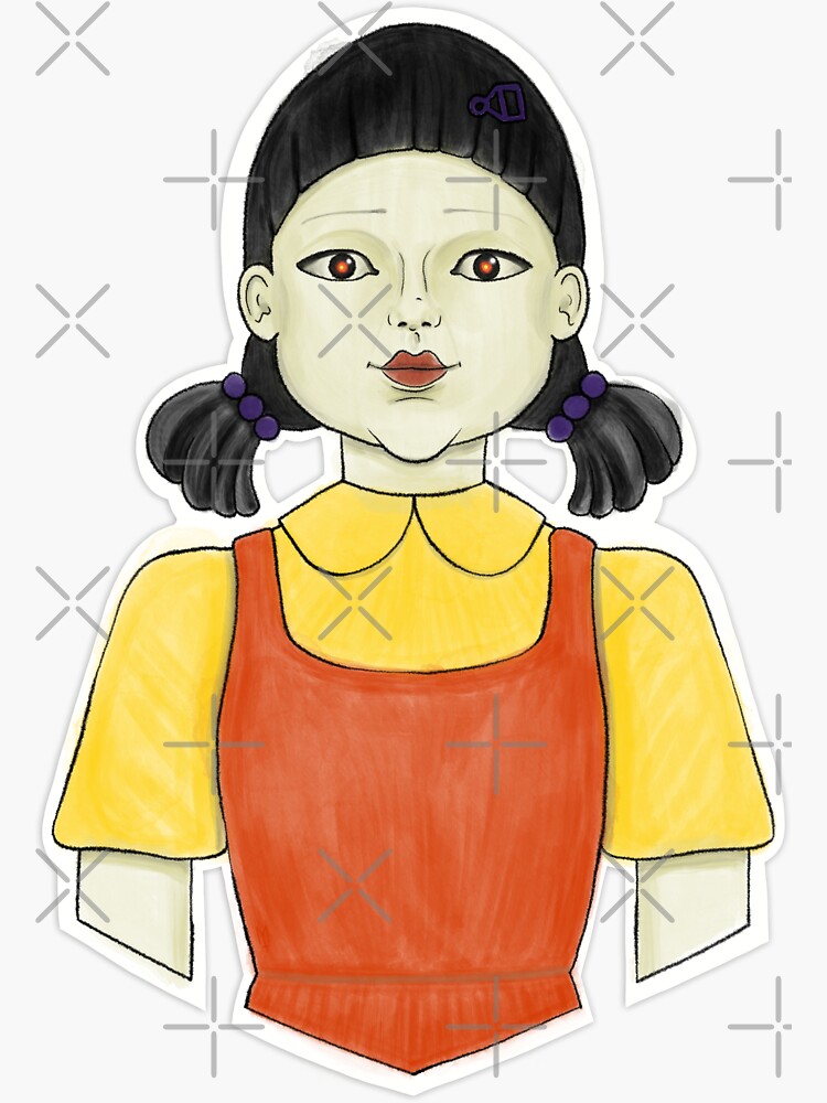 "Squid Game Young-hee Red Light, Green Light Doll" Sticker for Sale by ...