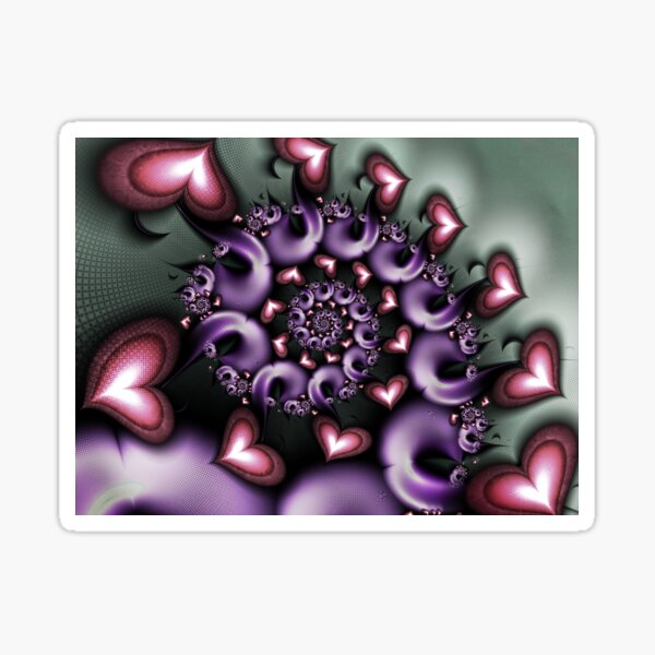 ""Fractal Hearts in a Vortex of Love"" Sticker for Sale by bloorose ...