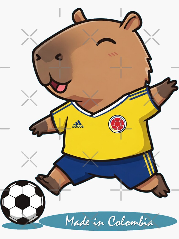 "Colombian capybara footballer" Sticker by SolArch | Redbubble