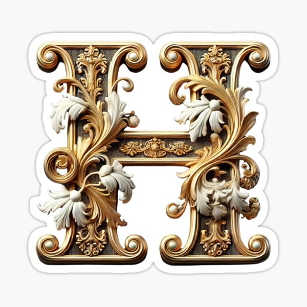"Elegant Gold Letter H - Luxurious Monogram Design for a Timeless Touch ...