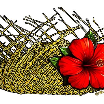 "Puerto Rico Jibara Pava Hat with Puerto Rican Maga Flower" Sticker for ...