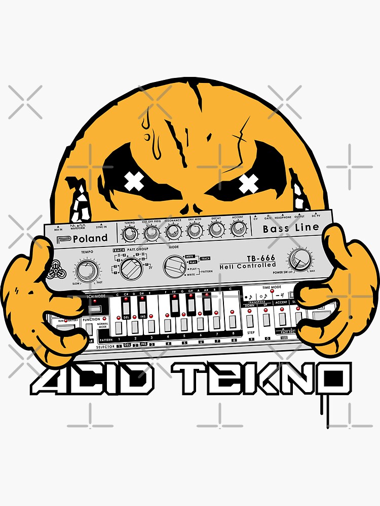 "acid tekno" Sticker for Sale by opticdrift | Redbubble