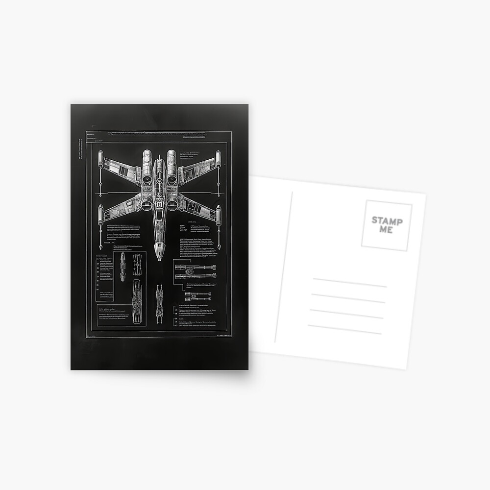 "X-Wing Blueprint – Star Wars Starfighter Schematic Fan Art" Poster for ...