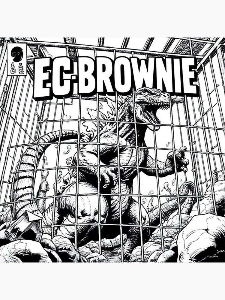 "Godzilla Cage EC Brownie" Sticker for Sale by EC Brownie | Redbubble