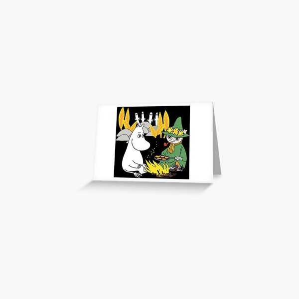 "Moomin Moomintroll & Snuffkin Campfire Spooky Hattifatteners" Greeting ...