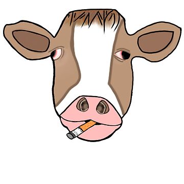 "Smoking Cow" Sticker for Sale by SavantSnails | Redbubble