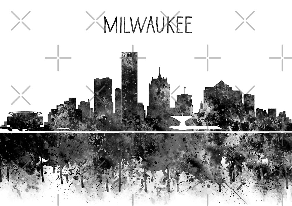 "Milwaukee, Milwaukee skyline, Milwaukee Wisconsin, watercolor ...