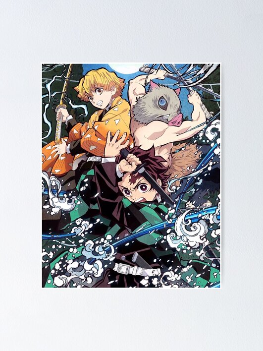 "Demon Slayer - Tanjiro Kamado, Zenitsu Agatsuma and Inosuke Hashibira ...