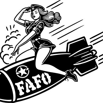 "Girl Riding A Bomb Military FAFO " Sticker for Sale by culturestash ...
