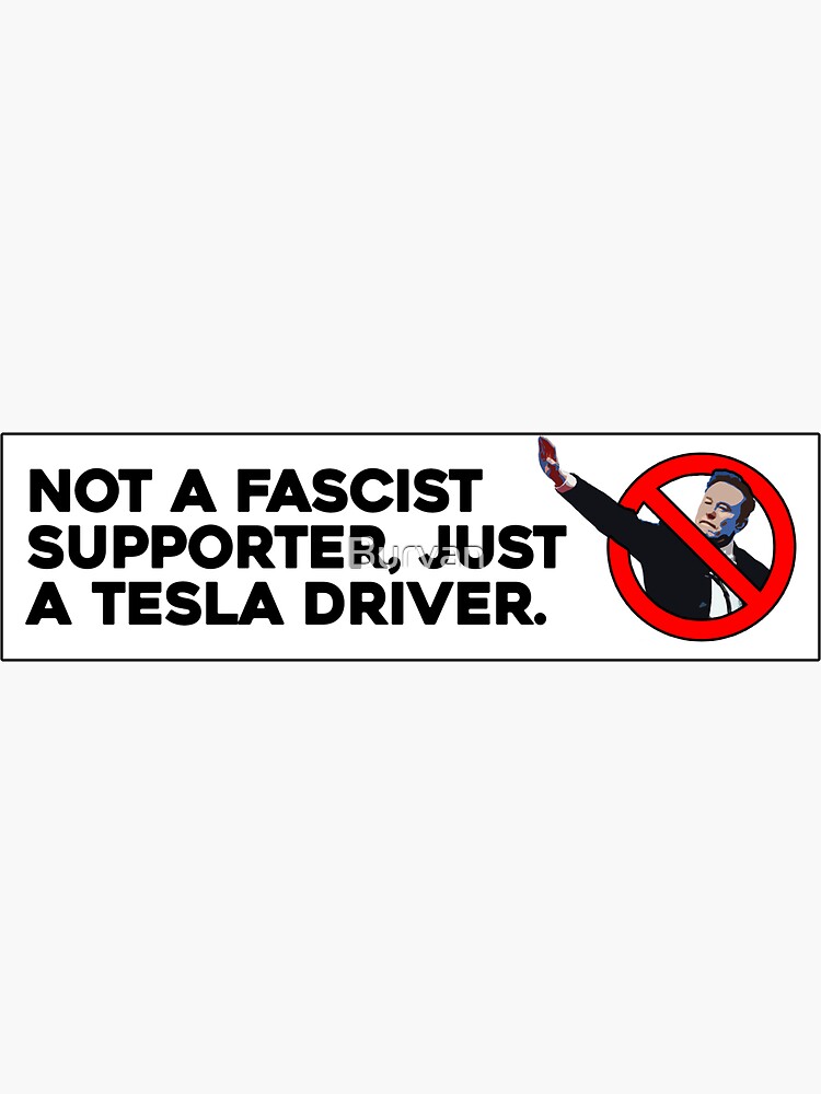 "Anti Fascist Anti Elon Musk Tesla Bumper" Sticker for Sale by Burvan ...