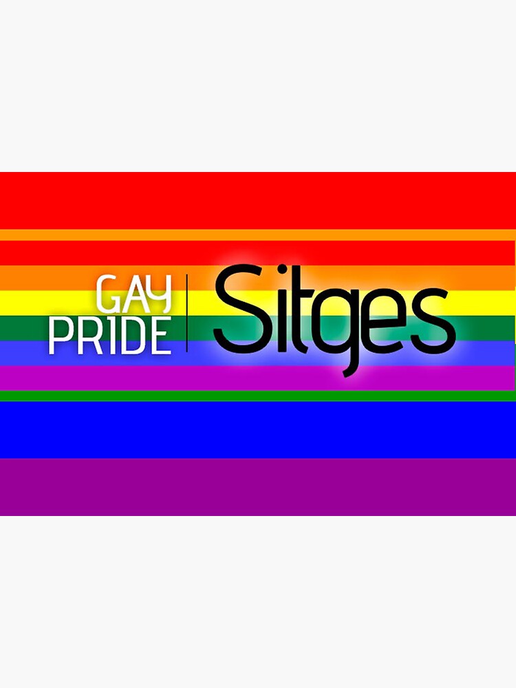 "Sitges Spain Gay Pride Shirt - Stiges LGBT Rainbow Flag Shirt" Sticker ...