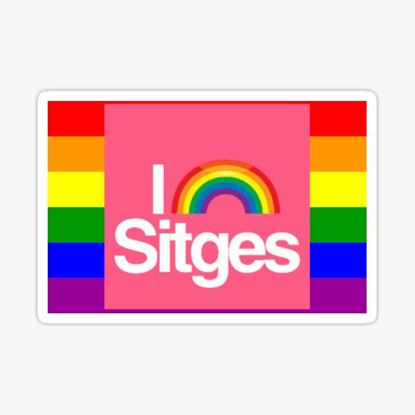 "Sitges Spain Gay Pride Shirt - Sitges LGBT Rainbow Flag Shirt" Sticker ...