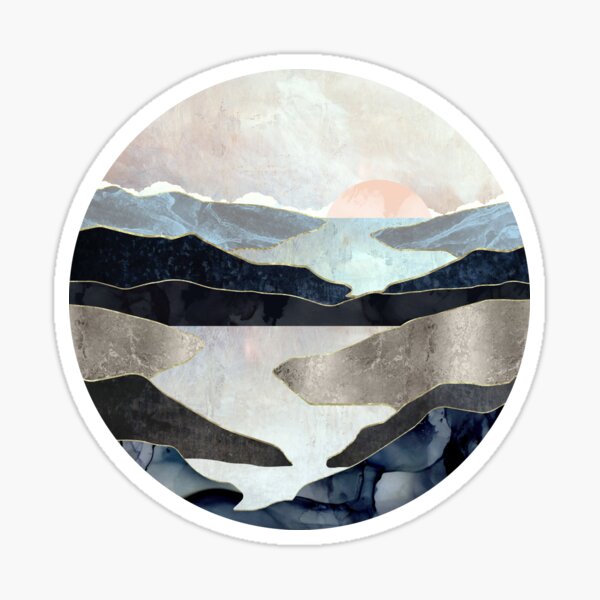 "Blue Mountain Lake" Sticker for Sale by spacefrogdesign | Redbubble