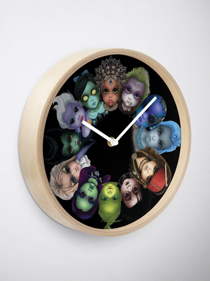 "BITTY BADDIES: Circle of Evil" Clock by JayEllePea | Redbubble