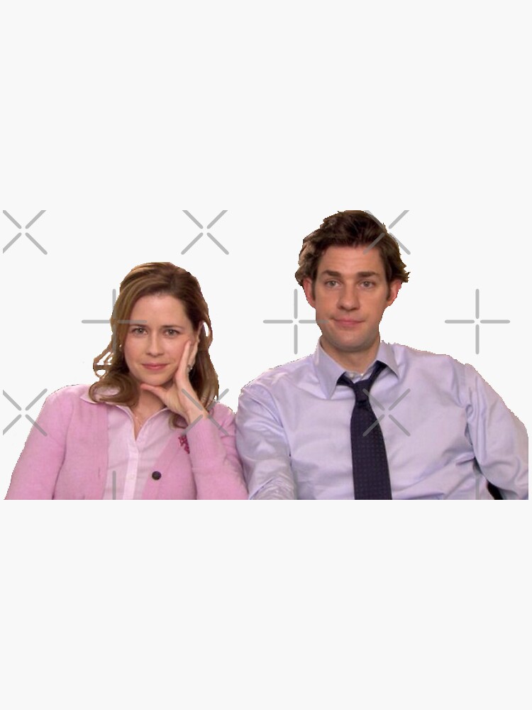 "Jim and Pam" Sticker for Sale by maciemarcello | Redbubble