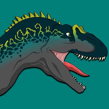 "Blue and Yellow Allosaurus" Art Print for Sale by FoxtonBec | Redbubble