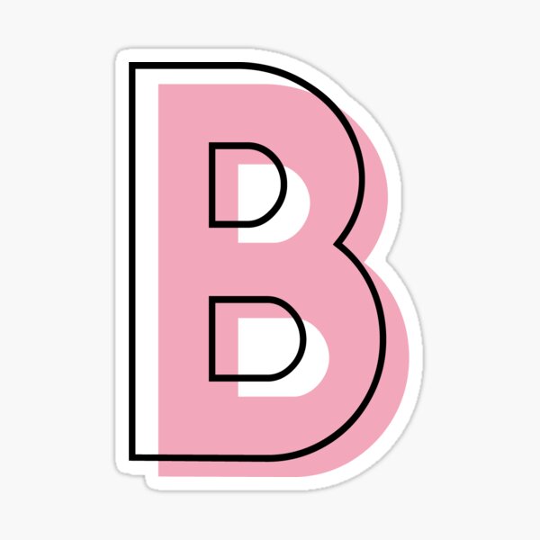 "B Letter Light Pink Modern Art Initial Personalization" Sticker by ...
