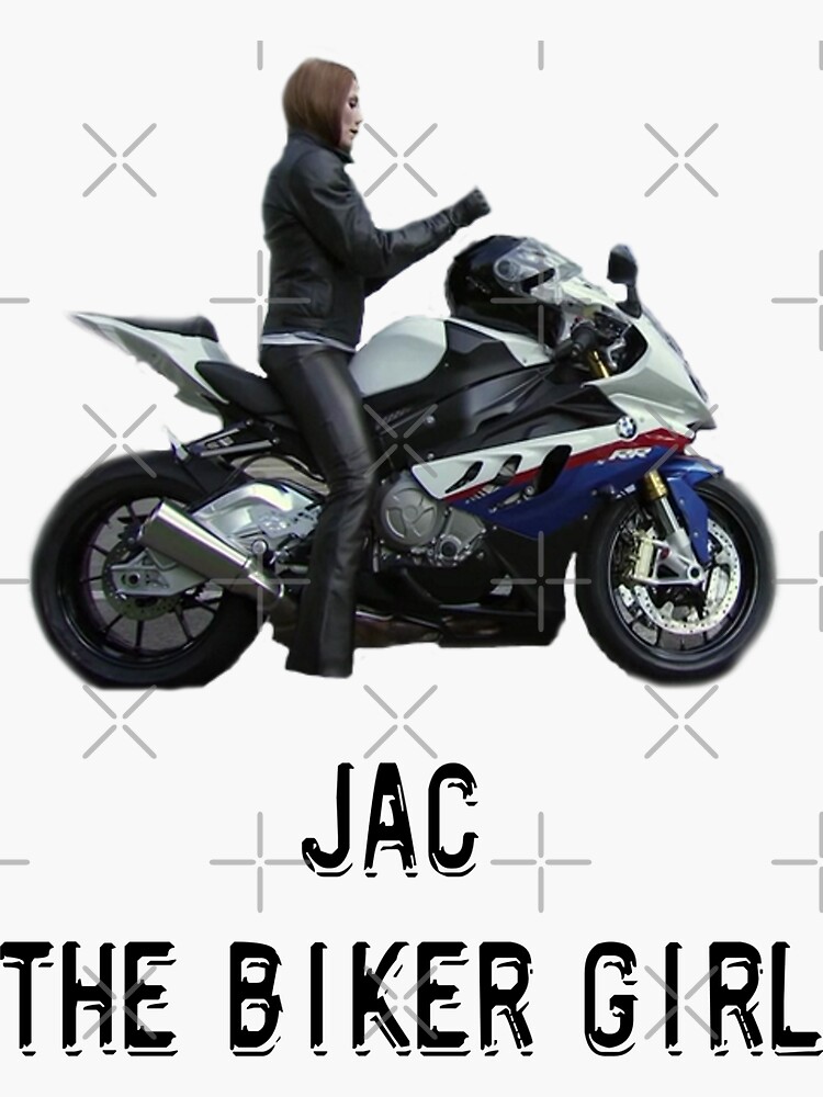"Jac Biker girl" Sticker for Sale by BarrowmanAngel | Redbubble