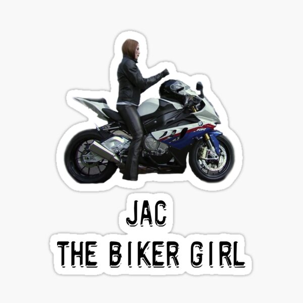 "Jac Biker girl" Sticker for Sale by BarrowmanAngel | Redbubble