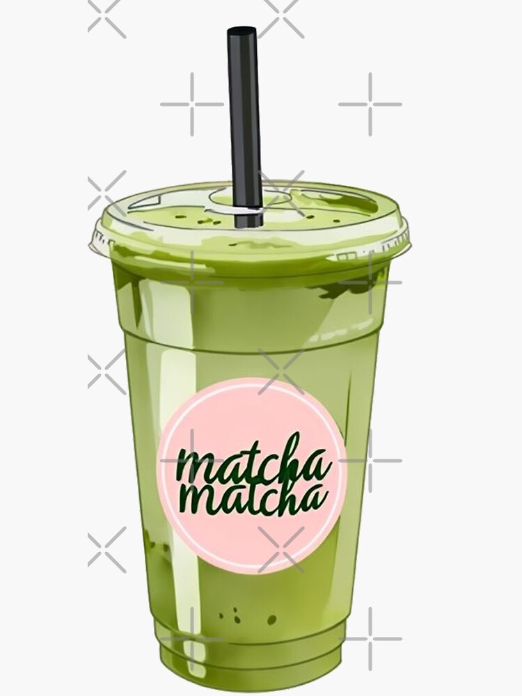 "Matcha latte. " Sticker for Sale by CoCoArt-Ua | Redbubble